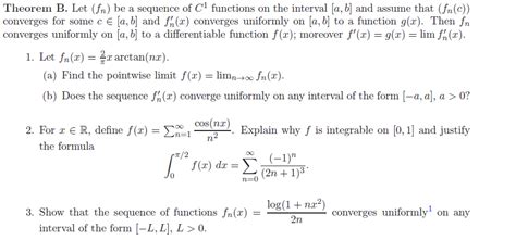 Theorem B Let Fn Be A Sequence Of C1 Functions On