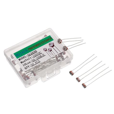 Bojack 50 Pcs Gl5539 Photoresistance 5 Mm Photo Light Sensitive