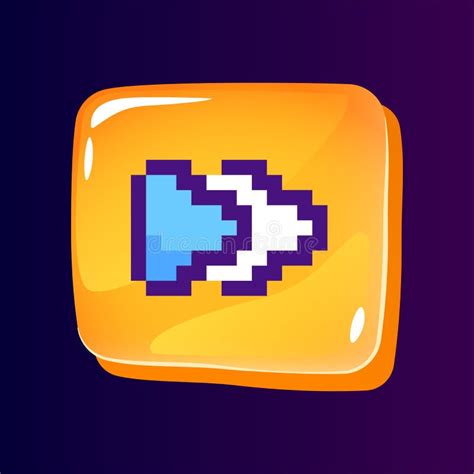 Multimedia Control Glossy Ui Button With Pixelated Color Icon Stock Vector Illustration Of