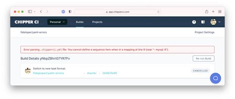 Yaml Errors Chipper Ci
