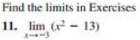 Solved Find The Limits In Exercises Chegg Com