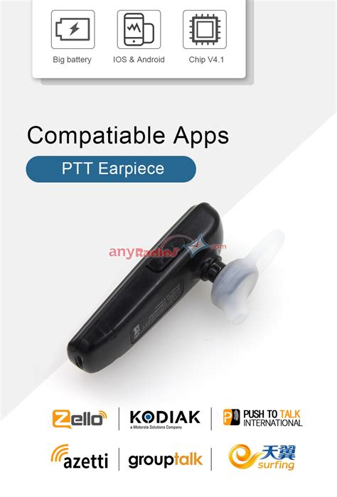 POC Bluetooth Headset For Zello PTT App Walkie Talkie Phone Android System