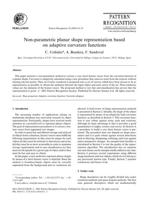 pdf non parametric planar shape representation based on adaptive