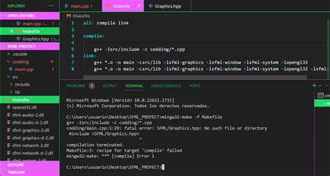 I Am Getting Desesperate With Sfml Library Fatal Error Sfmlgraphics