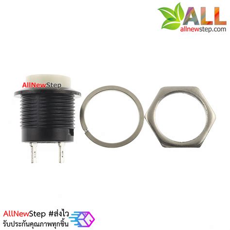 R13 507 Push Button Switch 16mm Round Reset Switch สวิตช์กดติดปล่อยดับสีขาว Arduinoall ขาย