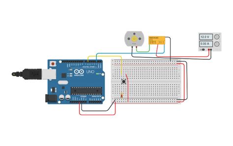Circuit Design Relay Control Tinkercad