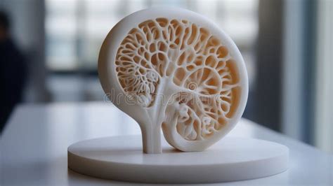 Intricate 3d Printed Model Of Human Brain Stock Illustration