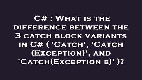 Difference Between Try Catch And Throw In C At Jeffrey Carmela Blog