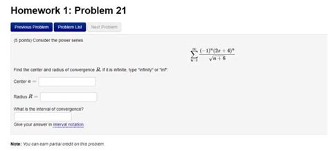 Solved 5 Points Consider The Power Series