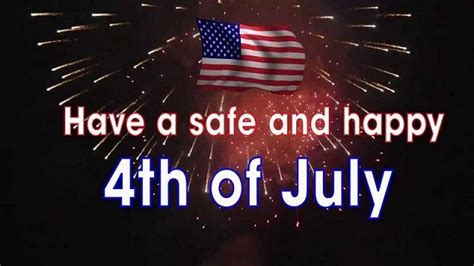 Happy 4th Of July Fireworks And American Flag Celebration