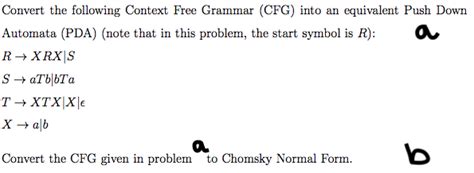Solved Convert The Following Context Free Grammar Cfg Into