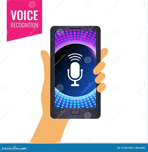 Mobile App For Voice Recognition Or Music Sounds Stock Vector Mobile App For Voice Recognition Or Music Sounds Stock Vector