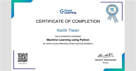 Kartik Tiwari On Linkedin Kartik Tiwari Successfully Completed Machine Learning Using Python Course