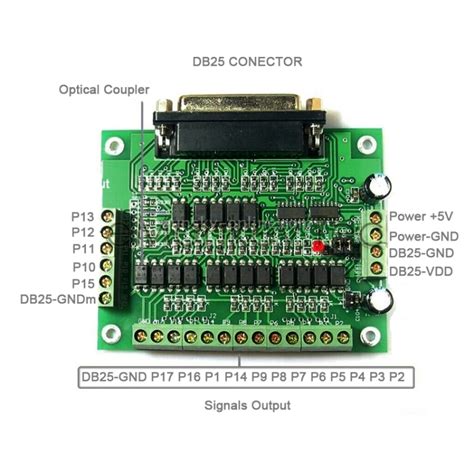 Cnc Db25 Breakout Board Adapter Stepper Motor Driver