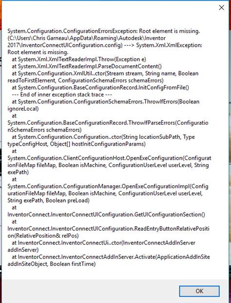 Solved System Configuration Root Element Missing Autodesk Community