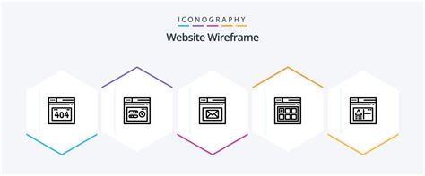 Website Wireframe 25 Line Icon Pack Including Web Browser Mail Application Page 18688056