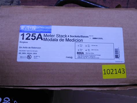 New Eaton Meter Stack 3mm412rrl 800a 125a Main 120240v 1ph 3w Or 208y