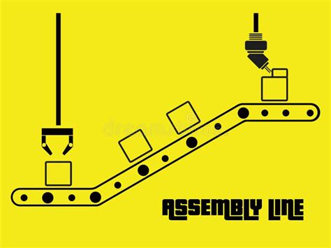 Assembly Line Poster Stock Vector Illustration Of Robotic 171452993