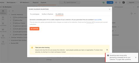 Getting Something Went Wrong While Generating A Shareable Link For