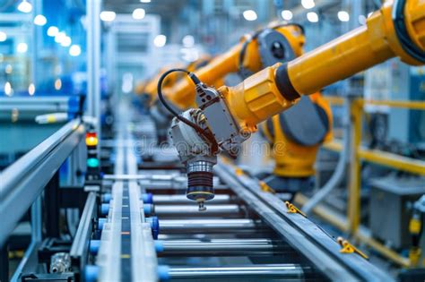 Industrial Robotic Arm In A Modern Factory Stock Illustration