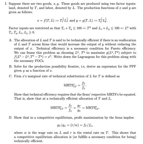 I Suppose There Are Two Goods X Y These Goods Are