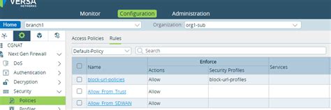 how to configure url filtering versa support
