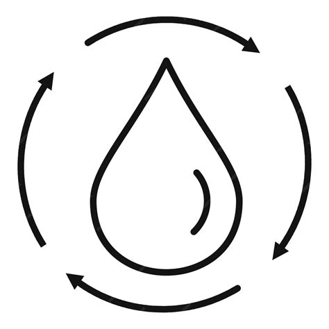 Wassertropfen Recycling Symbol Umriss Des Wassertropfen Recycling