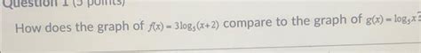 solved question how does the graph of f x 3log x 2