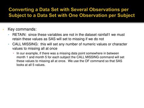 Ppt Structuring Sas Data Sets And Working With Multiple Observations Per Subject Powerpoint