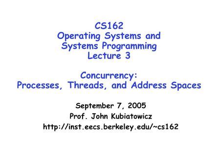 CSCI 511 Operating Systems Chapter 3,4 (Part A) Processes and Threads - ppt download