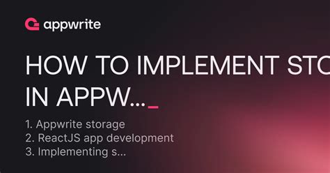 How To Implement Storage In Appwrite Using Reactjs Threads Appwrite