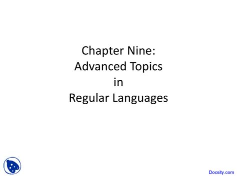 Advanced Topics Automata And Complexity Theory Lecture Slides Docsity