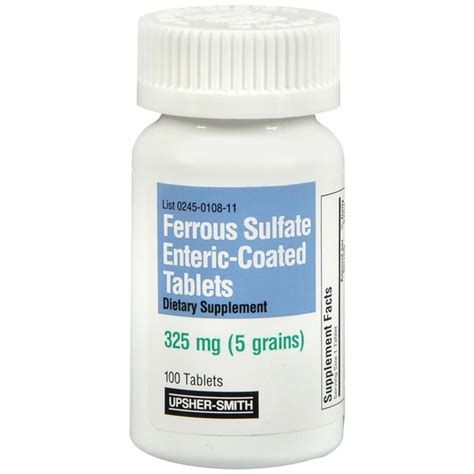 Ferrous Sulfate 324mg Enteric Coated Tabs 100 Ct The Online Drugstore