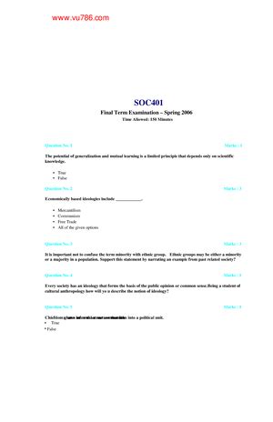 SOC Midterm FILE Solved BY TEAM HADI Cultural Anthropology Studocu