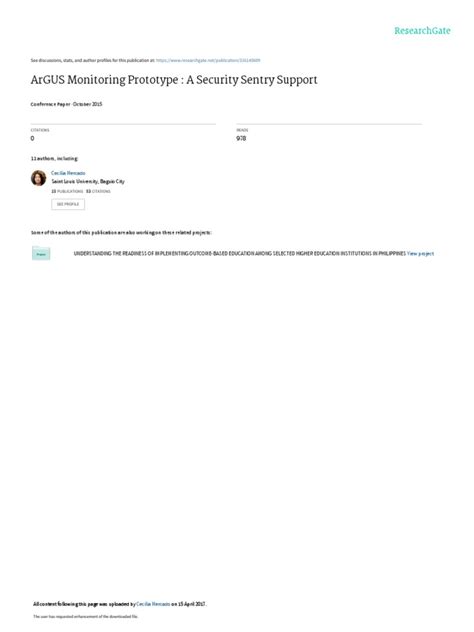 Argus Monitoring Prototype Asecurity Sentry Support Ncite2015 Pdf Arduino Closed Circuit