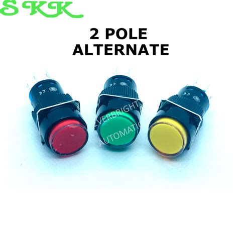 Mm LA V LED Round Alternate Latching Self Locking Push Button Pole NO NC Shopee Malaysia