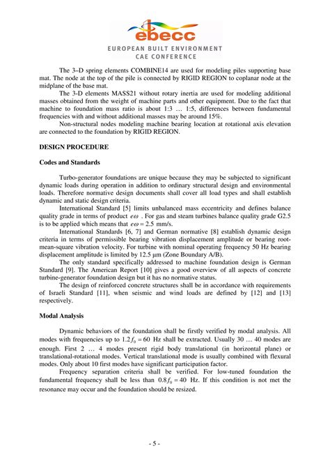 dynamic analysis and structural design of turbine generator foundations