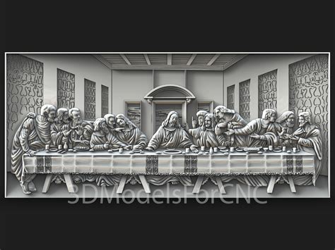 📁 3d Model Stl File For Cnc Router Laser And 3d Printer The Last Supper 4