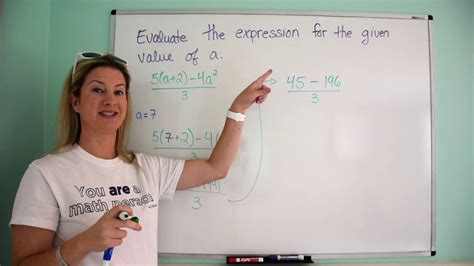 Evaluate The Expression For The Given Value Example 1 Youtube