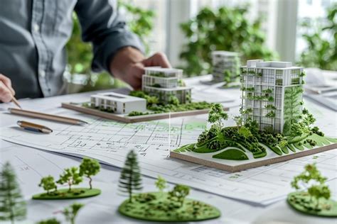 Sustainable Architect Designing A Green Building Premium Ai Generated Image