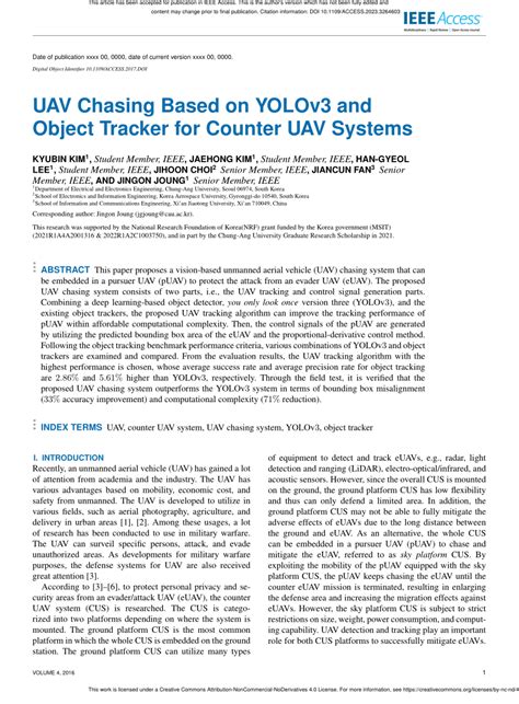 pdf uav chasing based on yolov3 and object tracker for counter uav