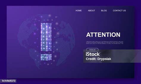 느낌표 3d 낮은 폴리 웹 사이트 템플릿 경고 디자인 일러스트 개념 방문 페이지 광고 페이지에 대한 다각형 주의 기호입니다 0명에 대한 스톡 벡터 아트 및 기타 이미지