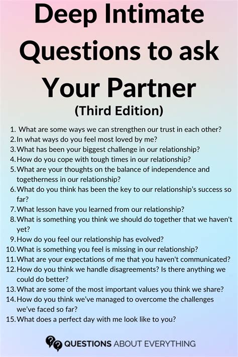 Deep Intimate Questions To Ask Your Partner Perfect For Date Nights Intimate Questions