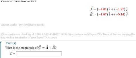 solved consider these two vectors