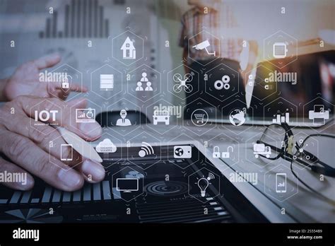 internet of things iot technology with ar augmented reality on vr