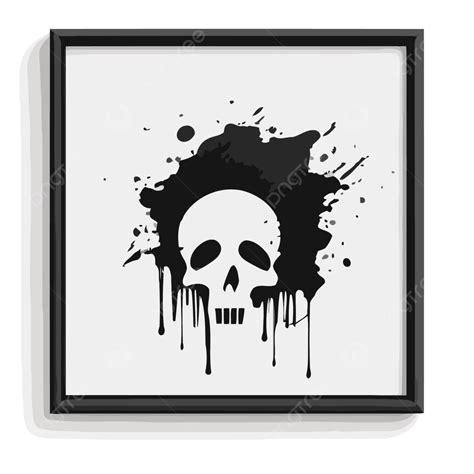 흑백 해골 아트 프린트 벡터 흰색 배경에 부패의 단순한 검은 아이콘 그림자 없음 작은 프레임 중앙 Png 일러스트 및 벡터 에 대한 무료 다운로드 Pngtree