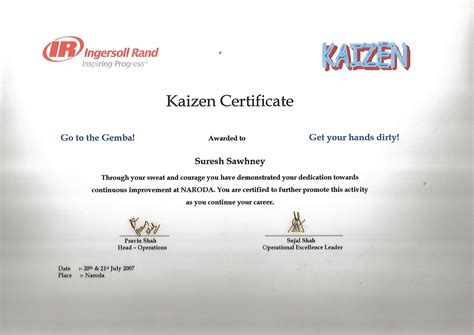 Kaizen Certificate