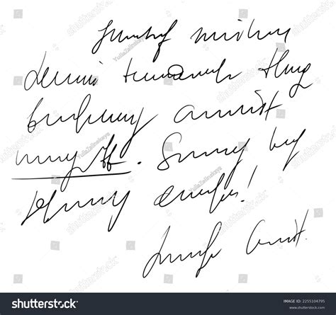 Vector Unreadable Text Handwritten Letter Stock Vector Royalty Free