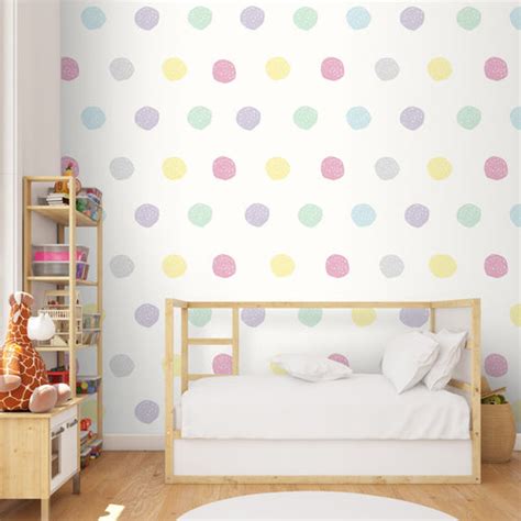 Polka Dots Pastel Nursery Wallpaper Life N Colors