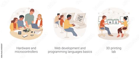 Computer Science In High School Isolated Cartoon Vector Illustration